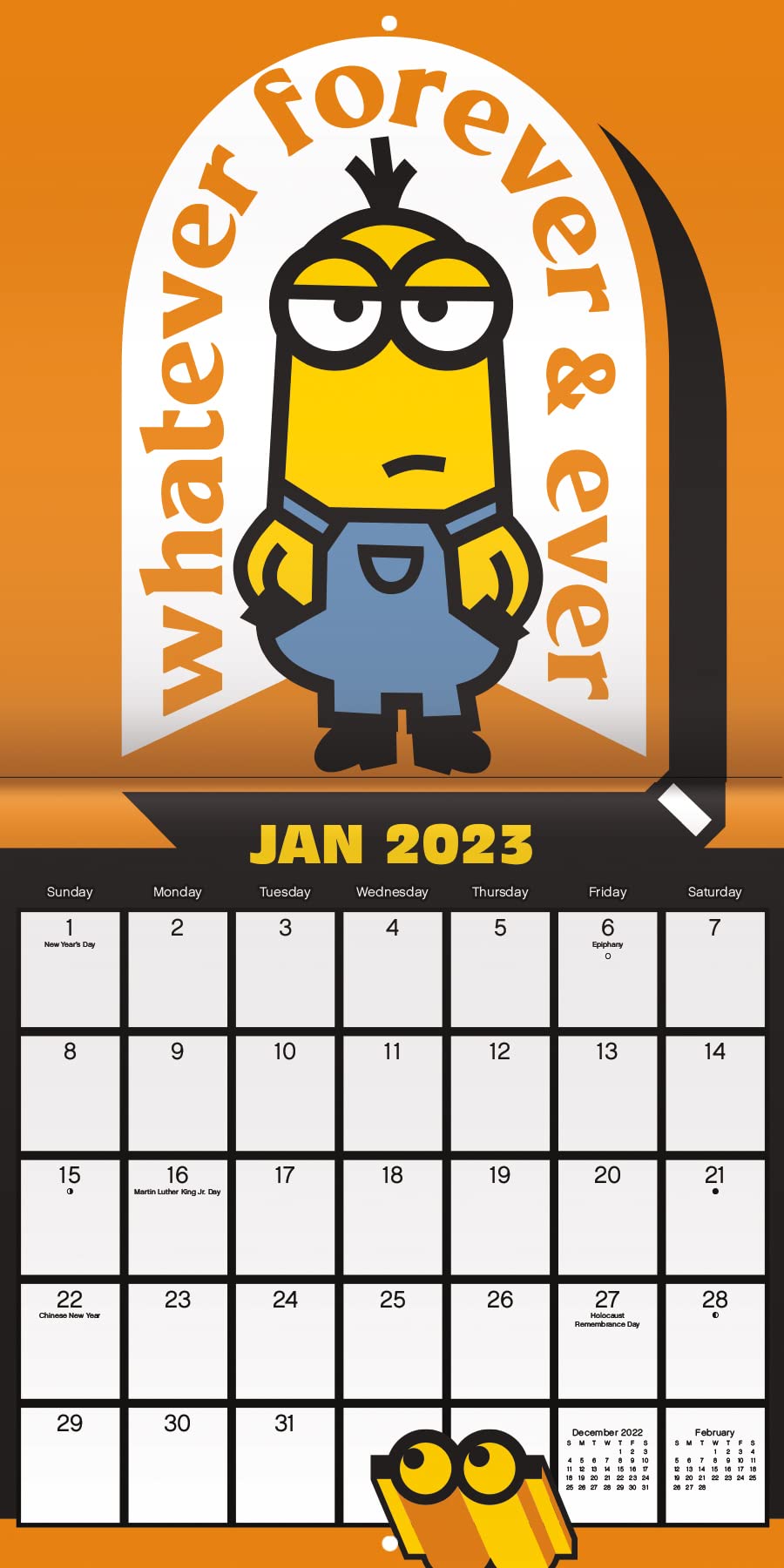 2023 Minions: The Rise of Gru Wall Calendar