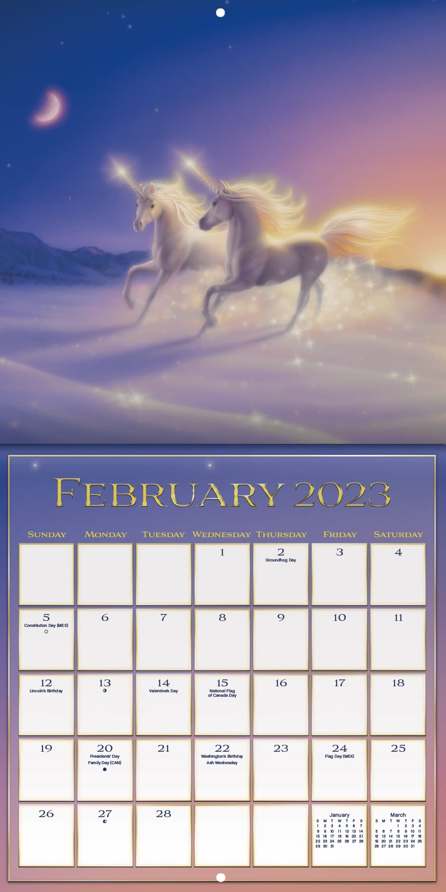 2023 Unicorns Wall Calendar