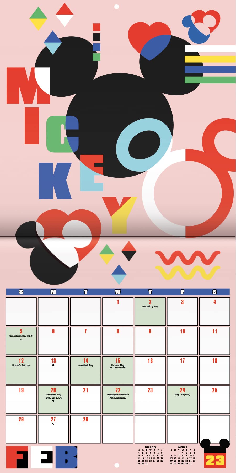 2023 Disney Mickey Mouse Mini Wall Calendar