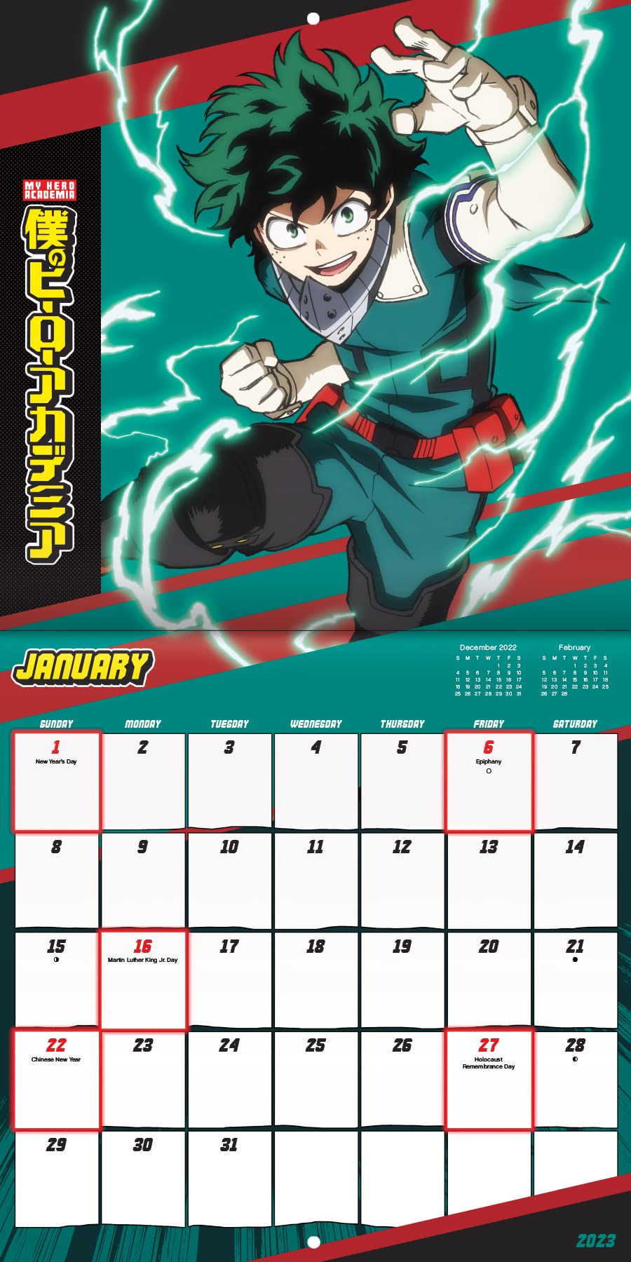 2023 My Hero Academia Mini Wall Calendar