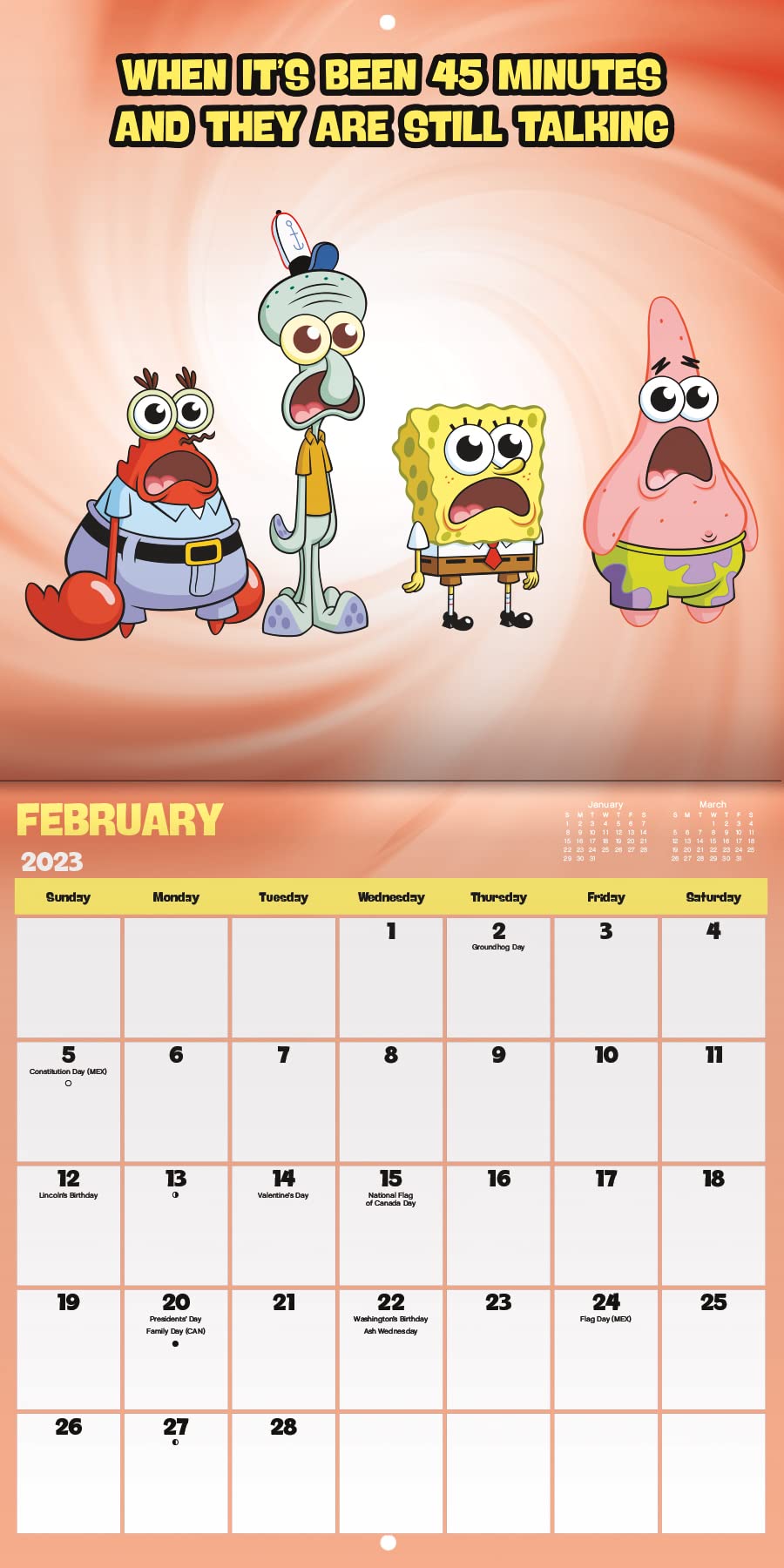 2023 Nickelodeon SpongeBob SquarePants Wall Calendar