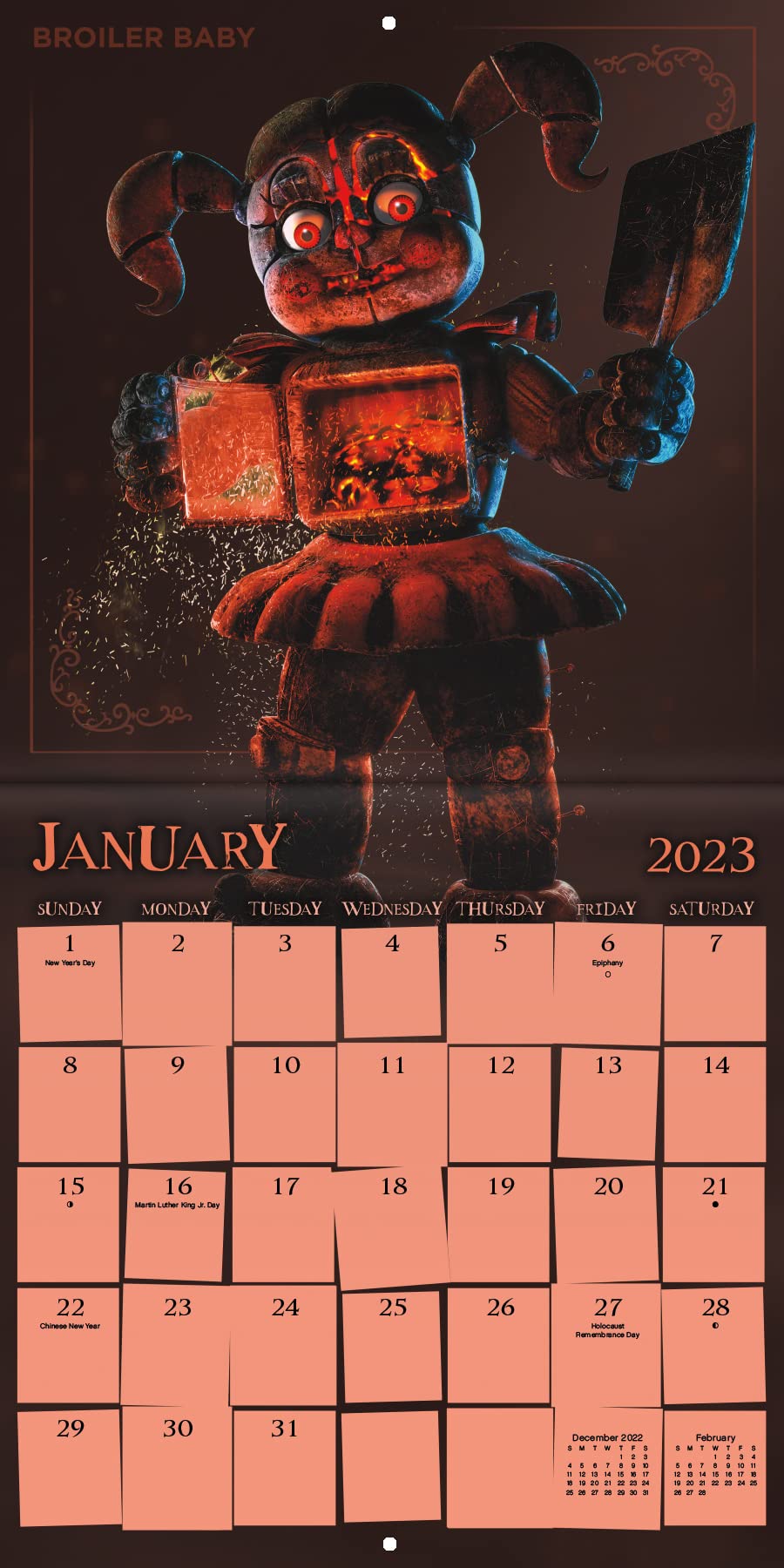 2023 Five Nights at Freddy's Wall Calendar