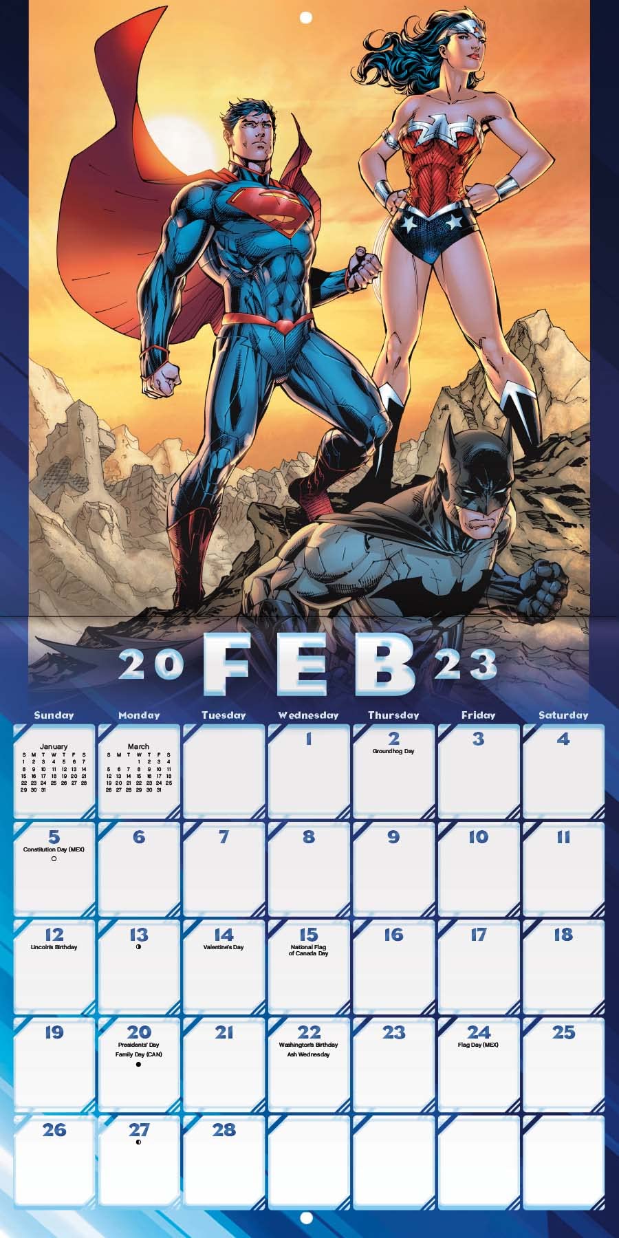 2023 DC Comics The Justice League (Classic) Wall Calendar