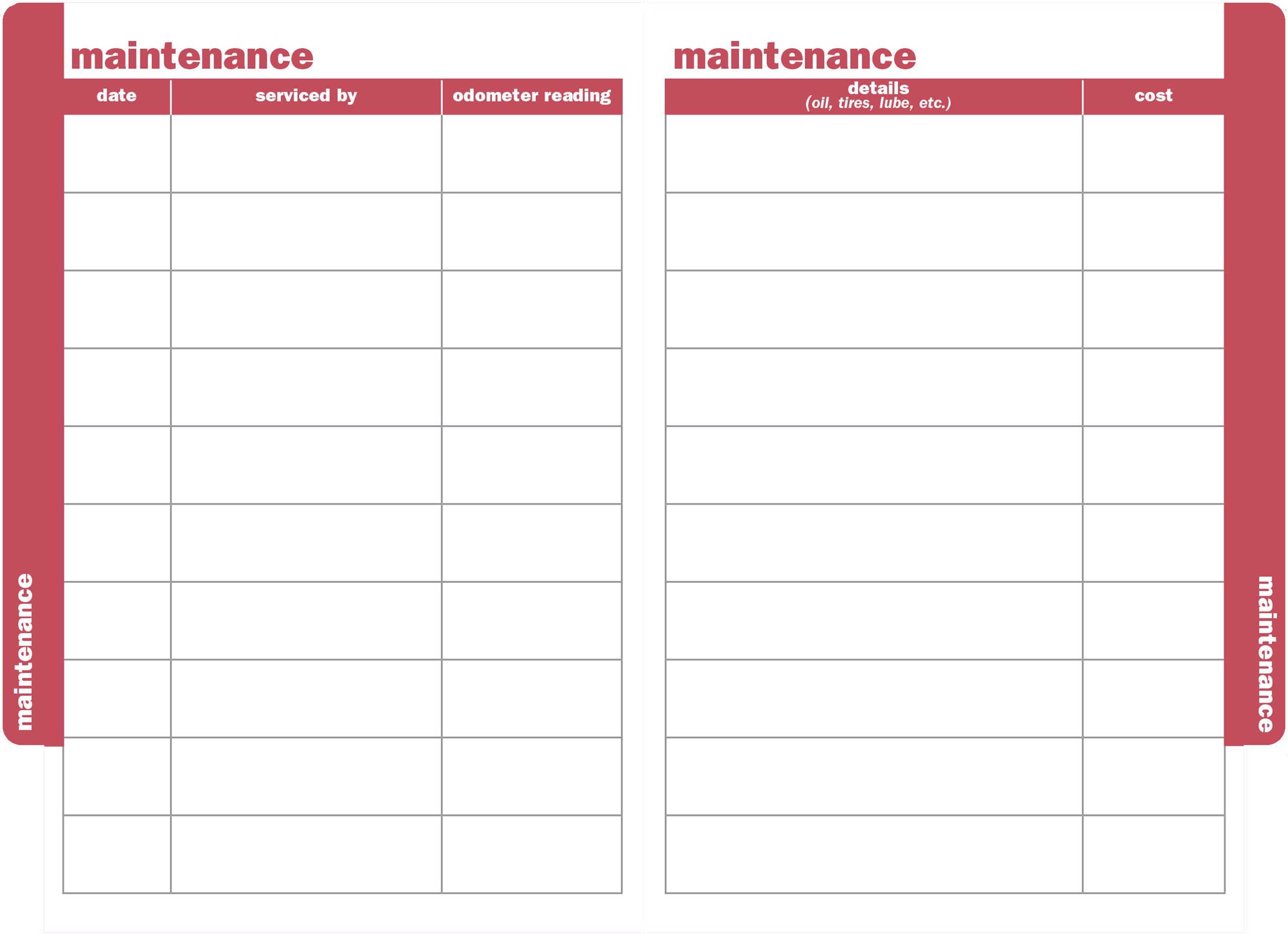 Auto Log Book (Mileage, Maintenance, and Expense Tracker)