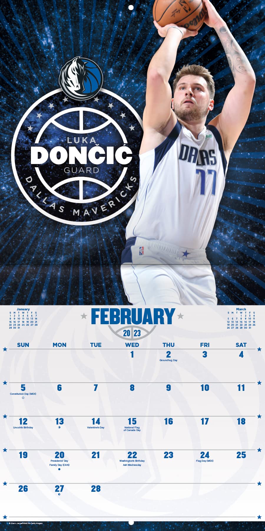 2023 NBA Superstars Wall Calendar