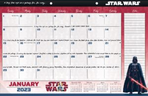 2023 star wars: saga desk pad calendar