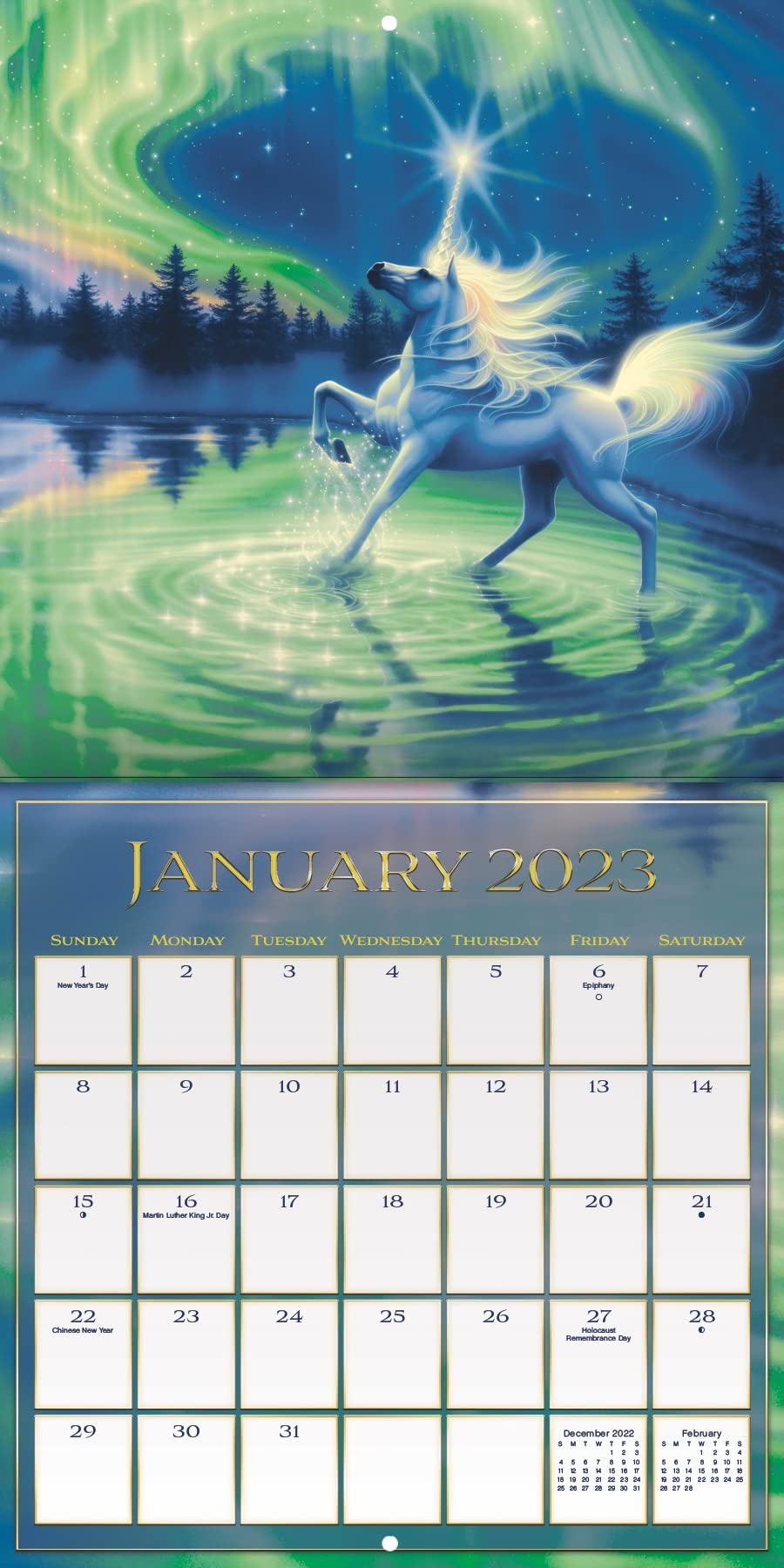 2023 Unicorns Wall Calendar