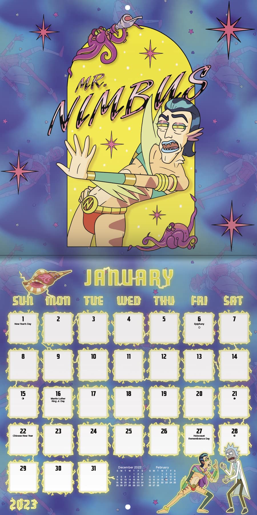 2023 Cartoon Network Rick and Morty Wall Calendar