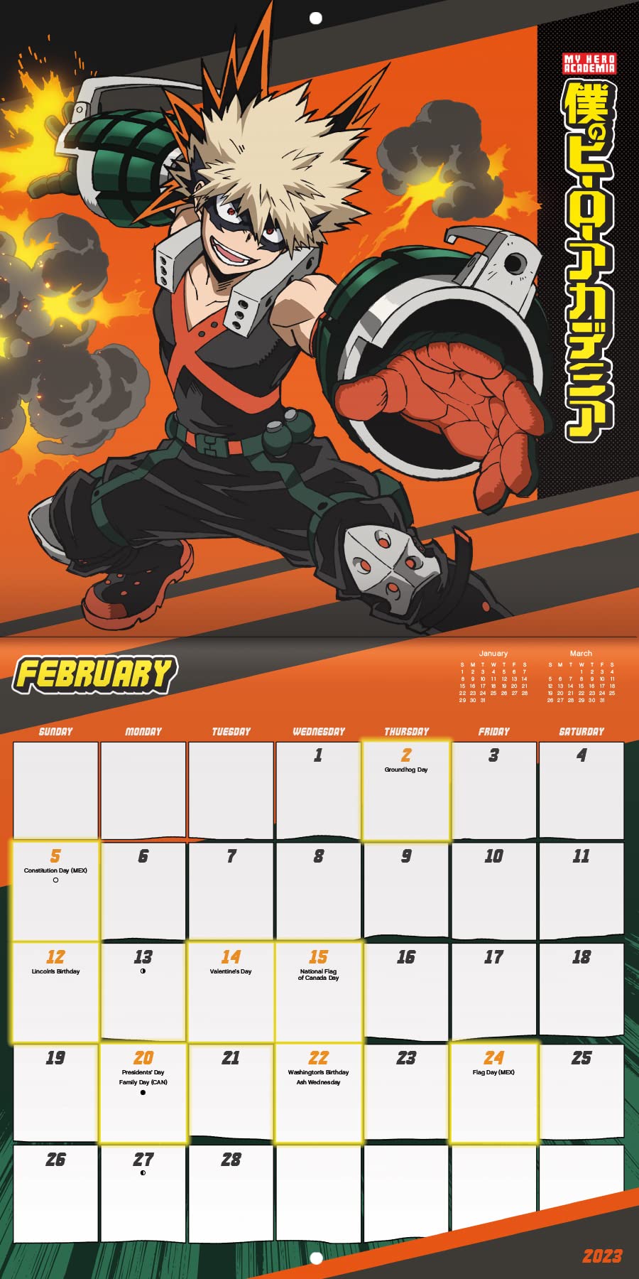 2023 My Hero Academia Wall Calendar