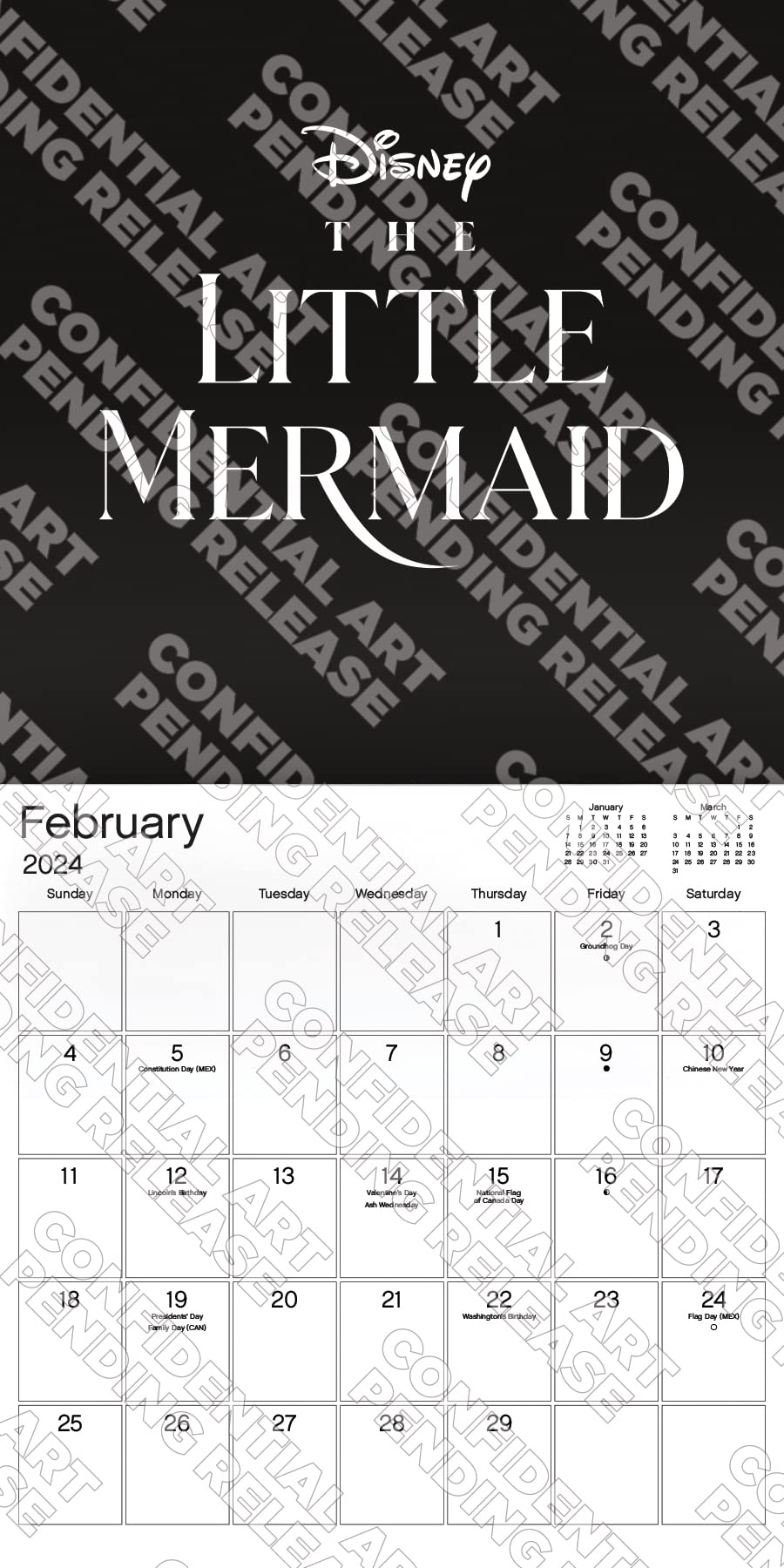 2024 Disney The Little Mermaid (Live Action) Wall Calendar