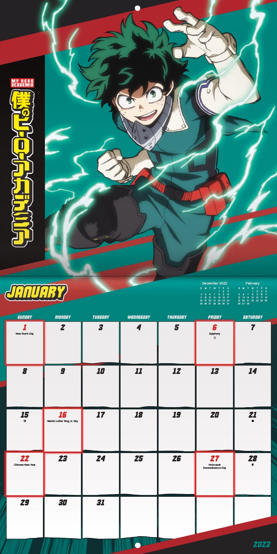 2023 My Hero Academia Wall Calendar