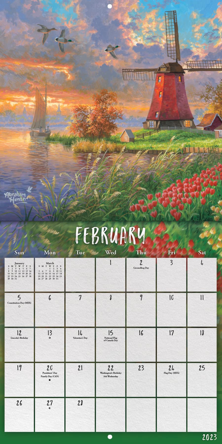 2023 Country Road by Abraham Hunter Wall Calendar