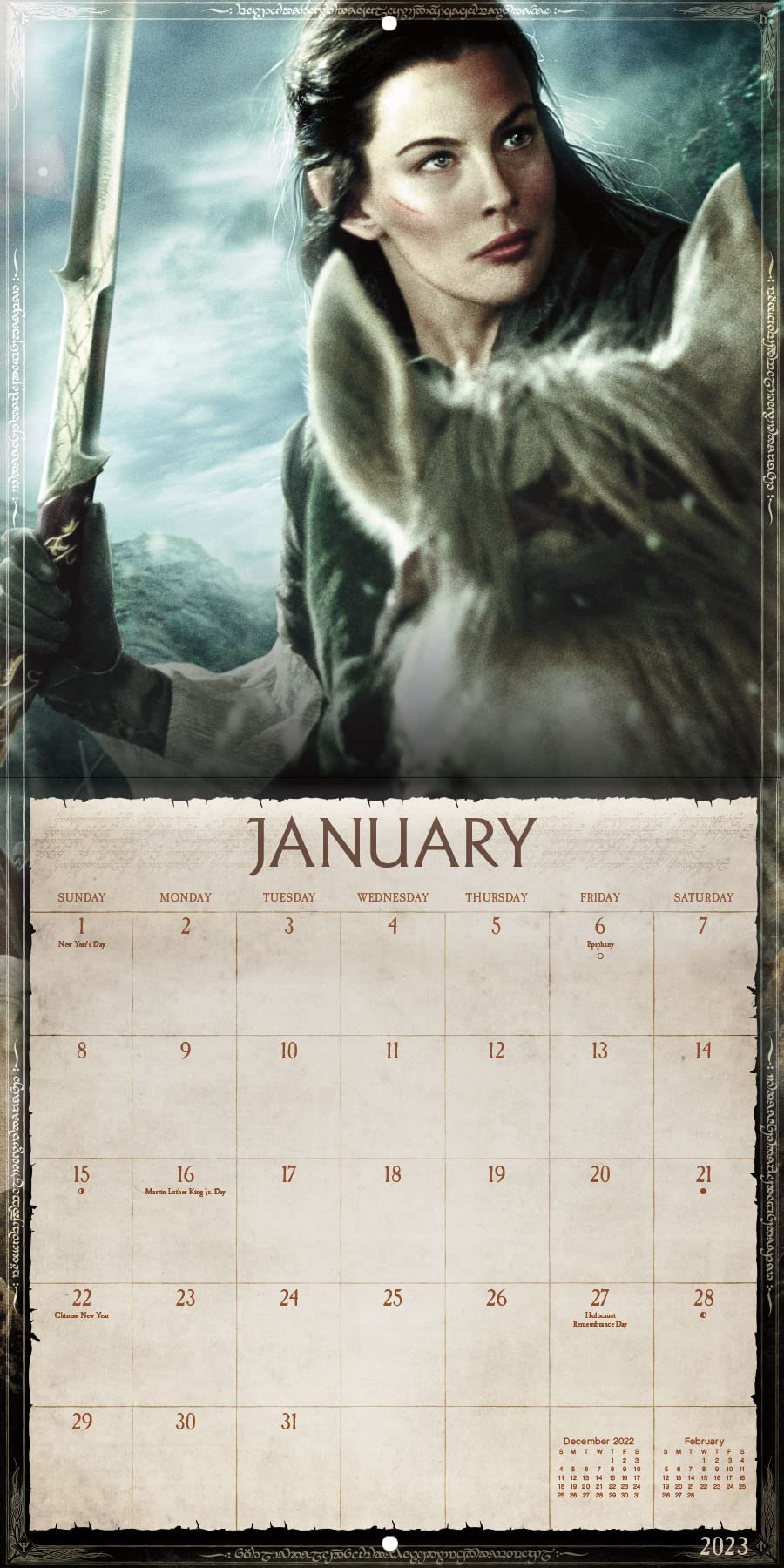 2023 The Lord of the Rings Wall Calendar