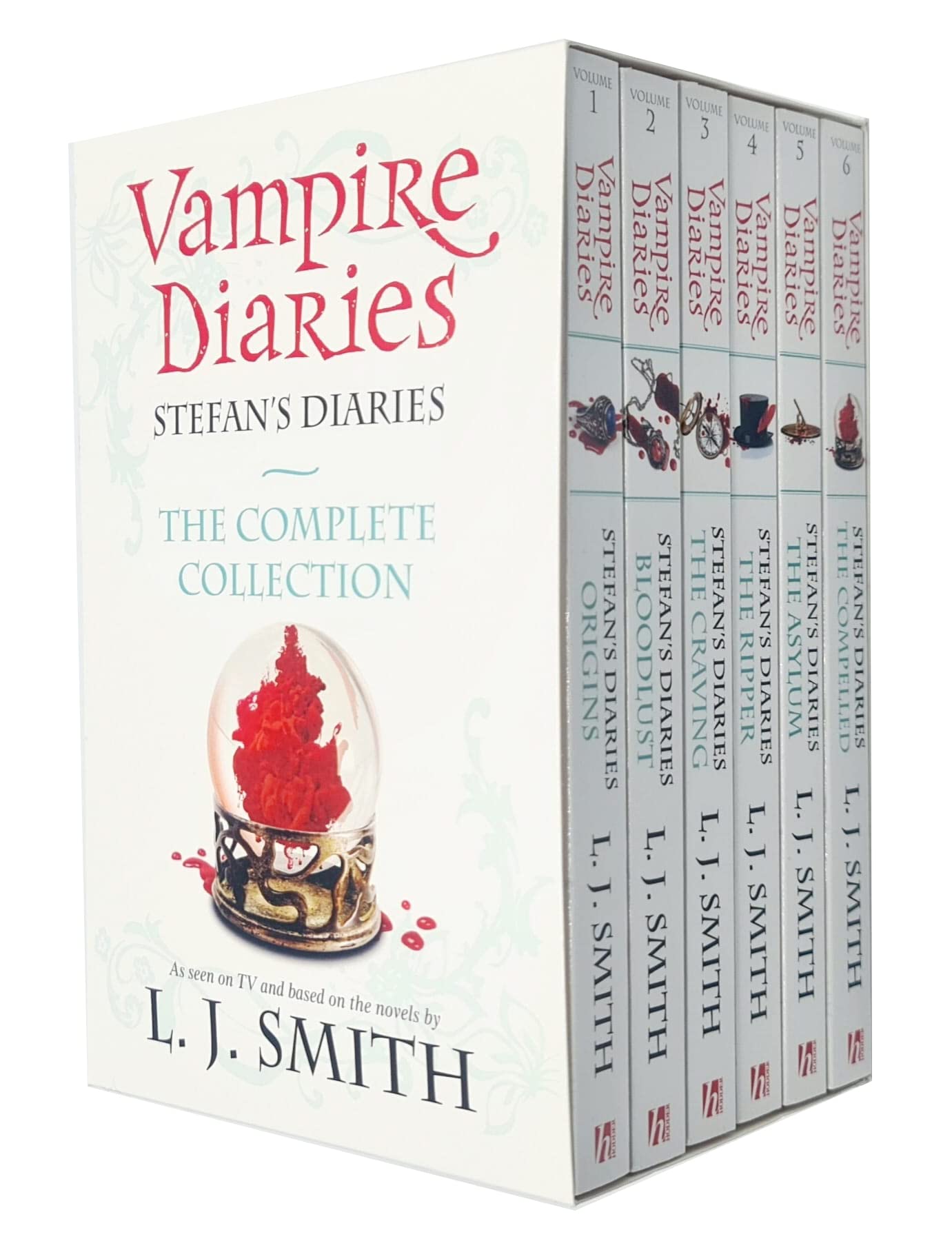 Vampire Diaries Stefan's Diaries The Complete Collection Books 1 - 6 Box Set by L. J. Smith (Origins, Bloodlust, Craving, Ripper, Asylum & Compelled)