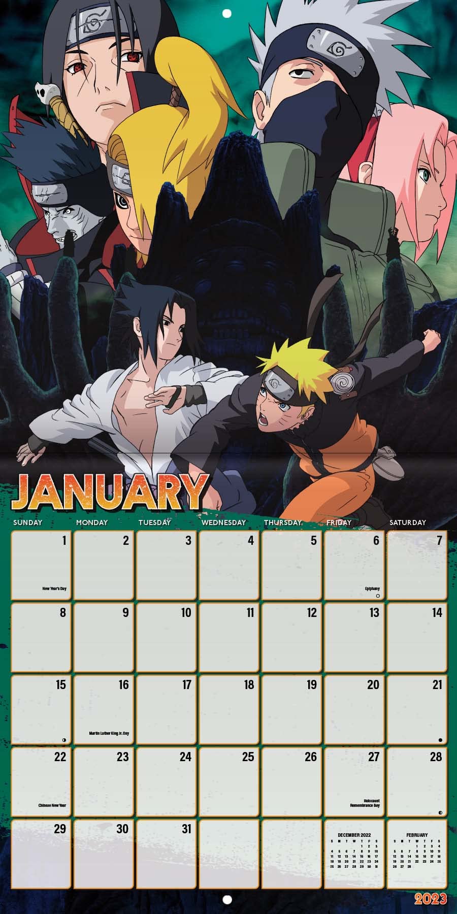 2023 Naruto Shippuden Wall Calendar