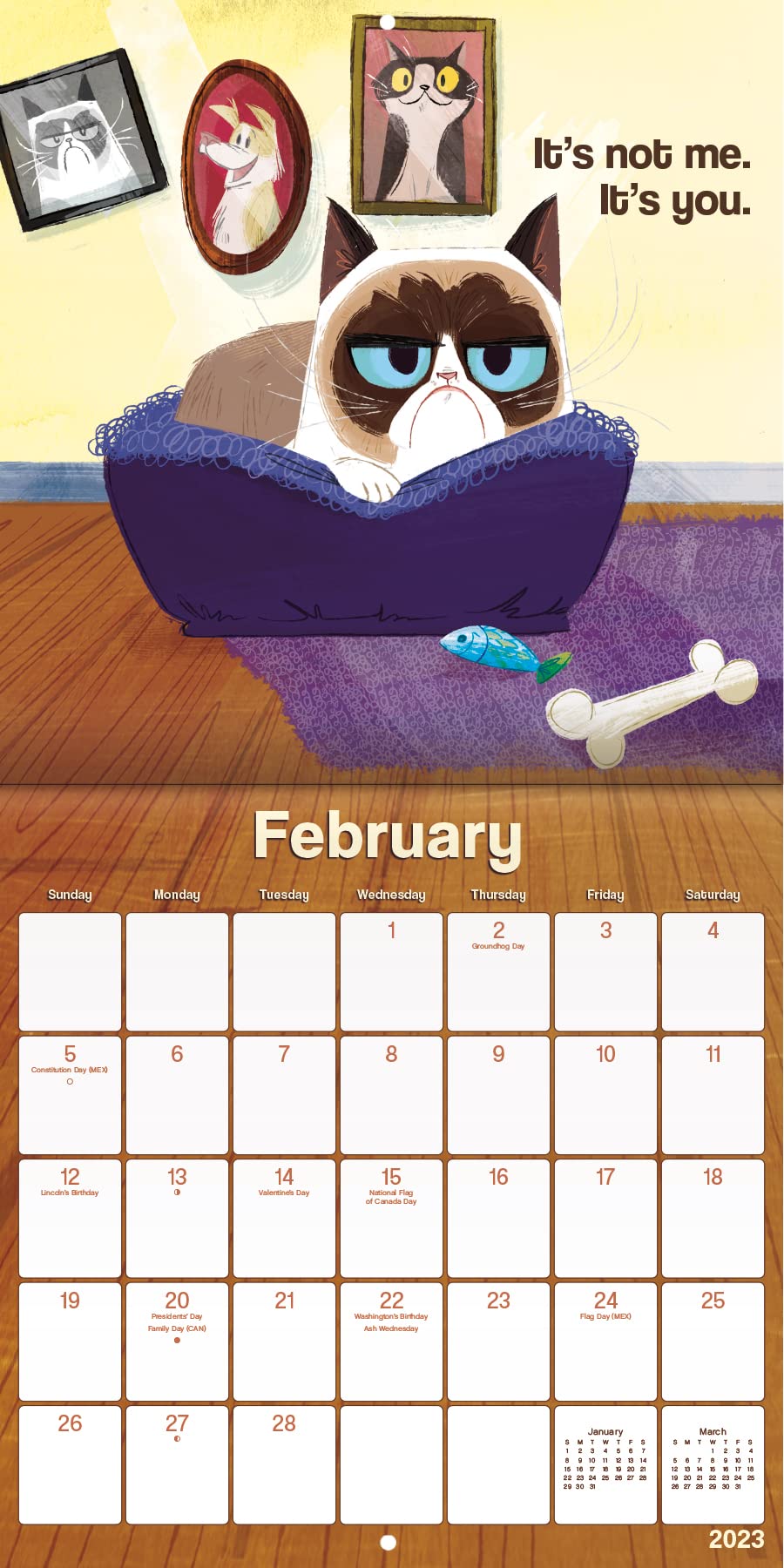 2023 Grumpy Cat Mini Wall Calendar