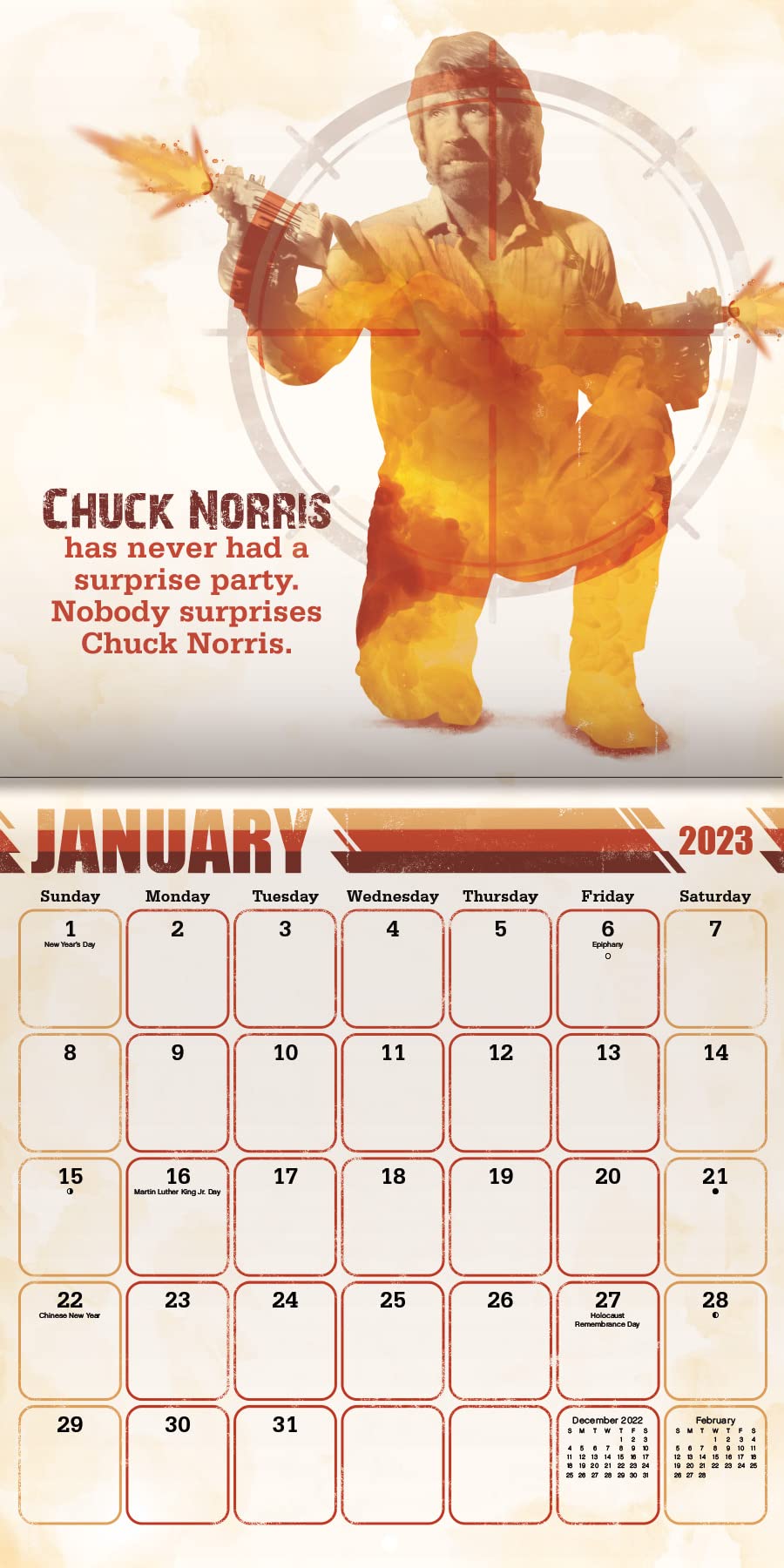 2023 Chuck Norris Wall Calendar