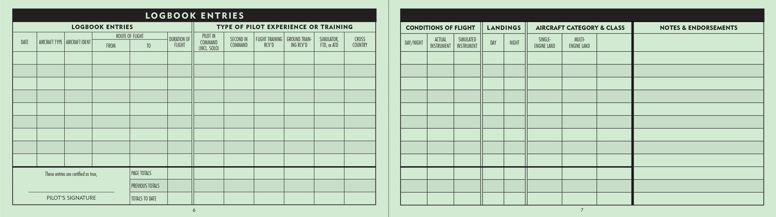 Pilot Log Book