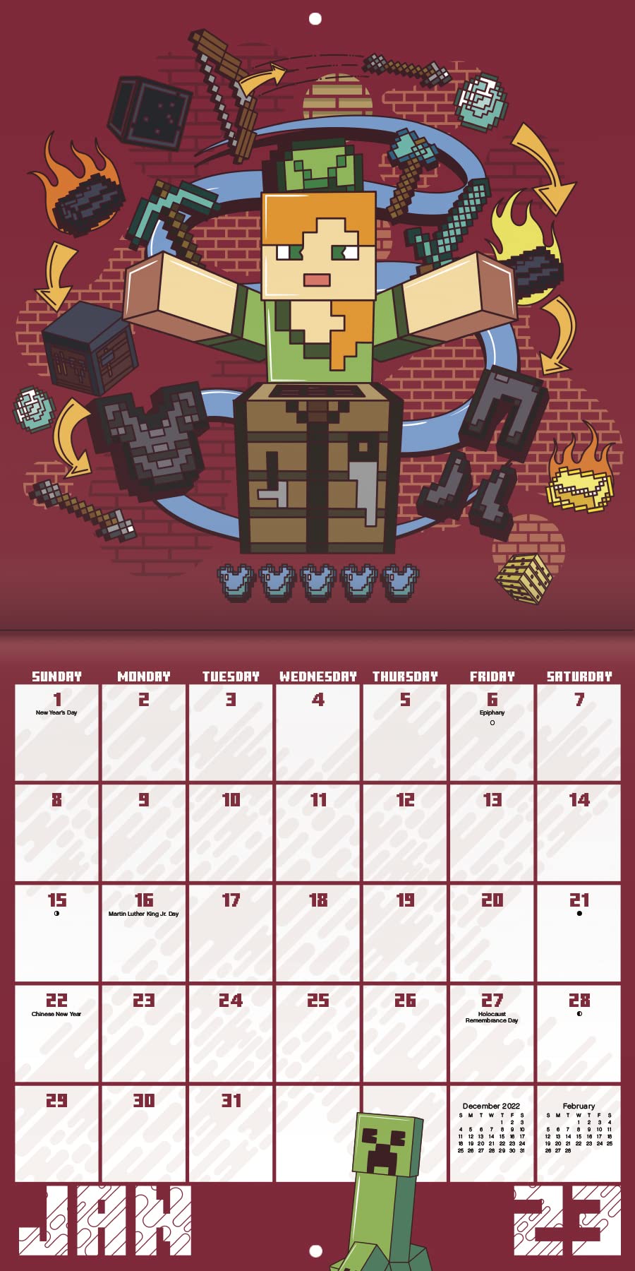 2023 Minecraft Wall Calendar