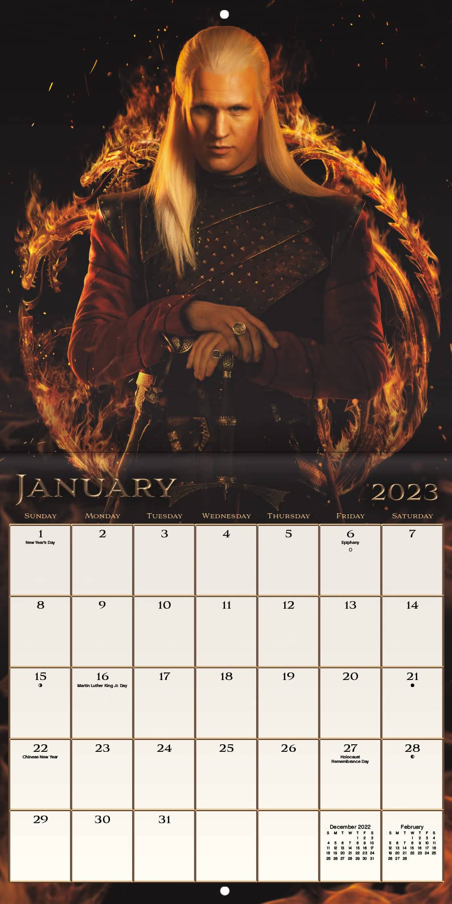 2023 Game of Thrones: House of the Dragon Wall Calendar