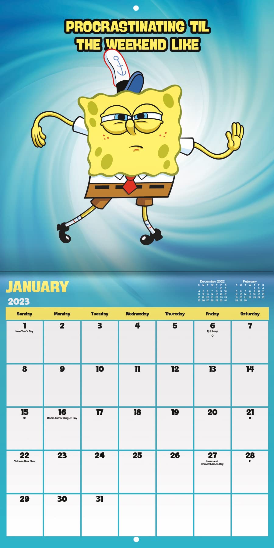 2023 Nickelodeon SpongeBob SquarePants Wall Calendar