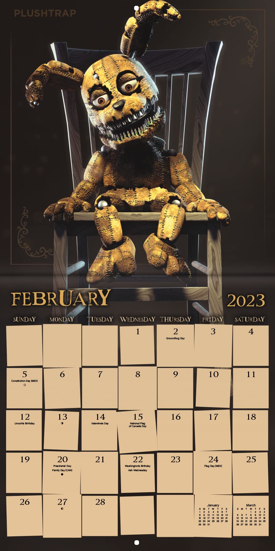 2023 Five Nights at Freddy's Wall Calendar