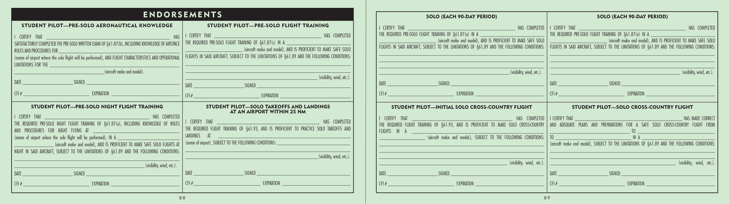 Pilot Log Book