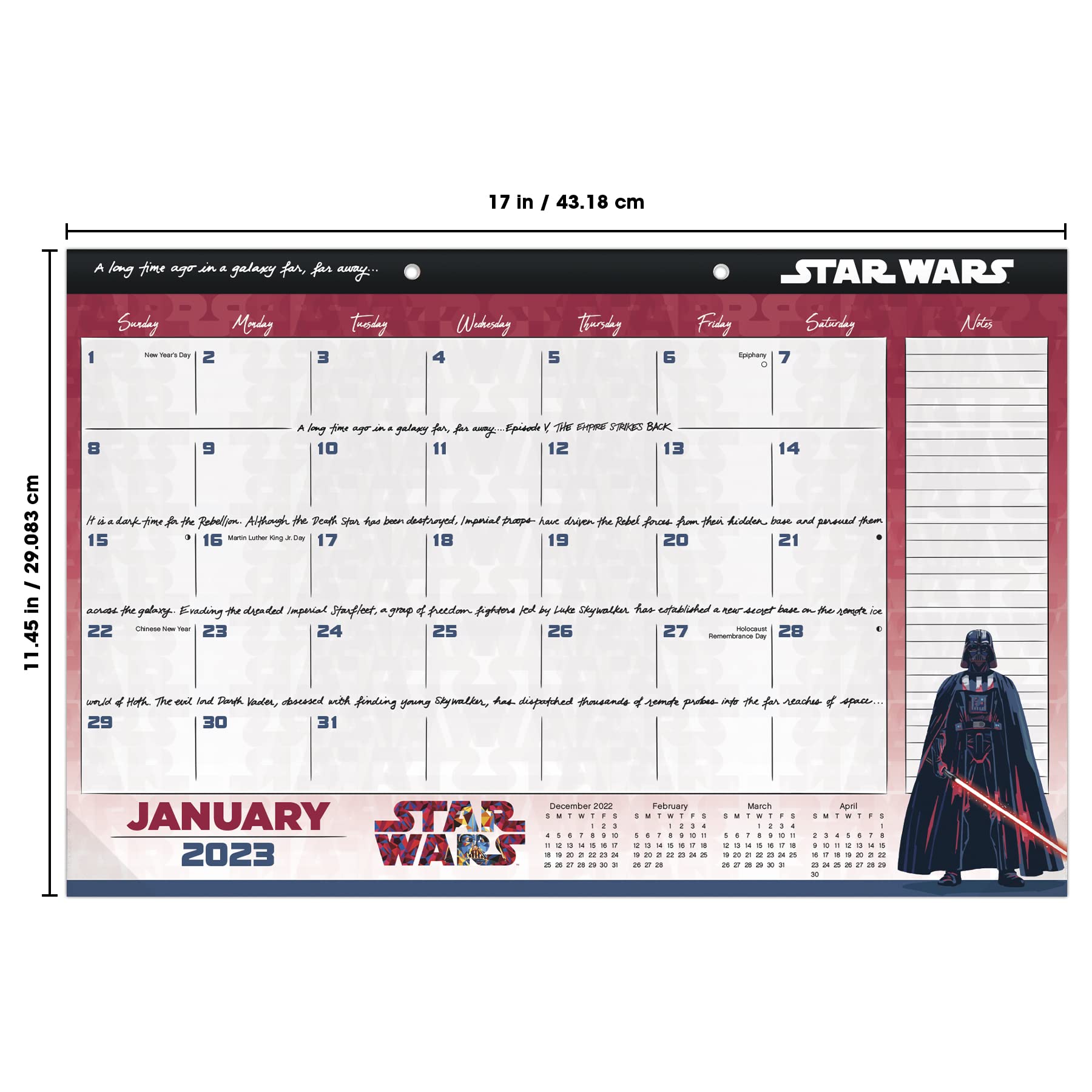 2023 Star Wars: Saga Desk Pad Calendar