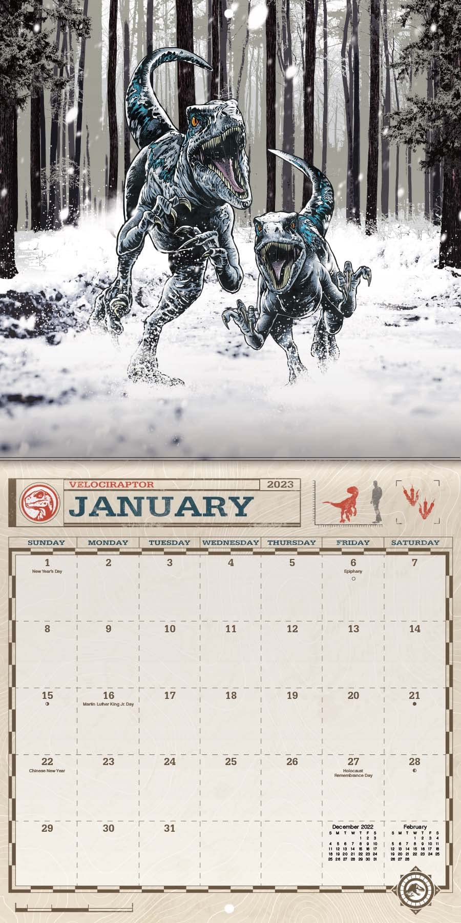 2023 Jurassic World: Dominion Wall Calendar