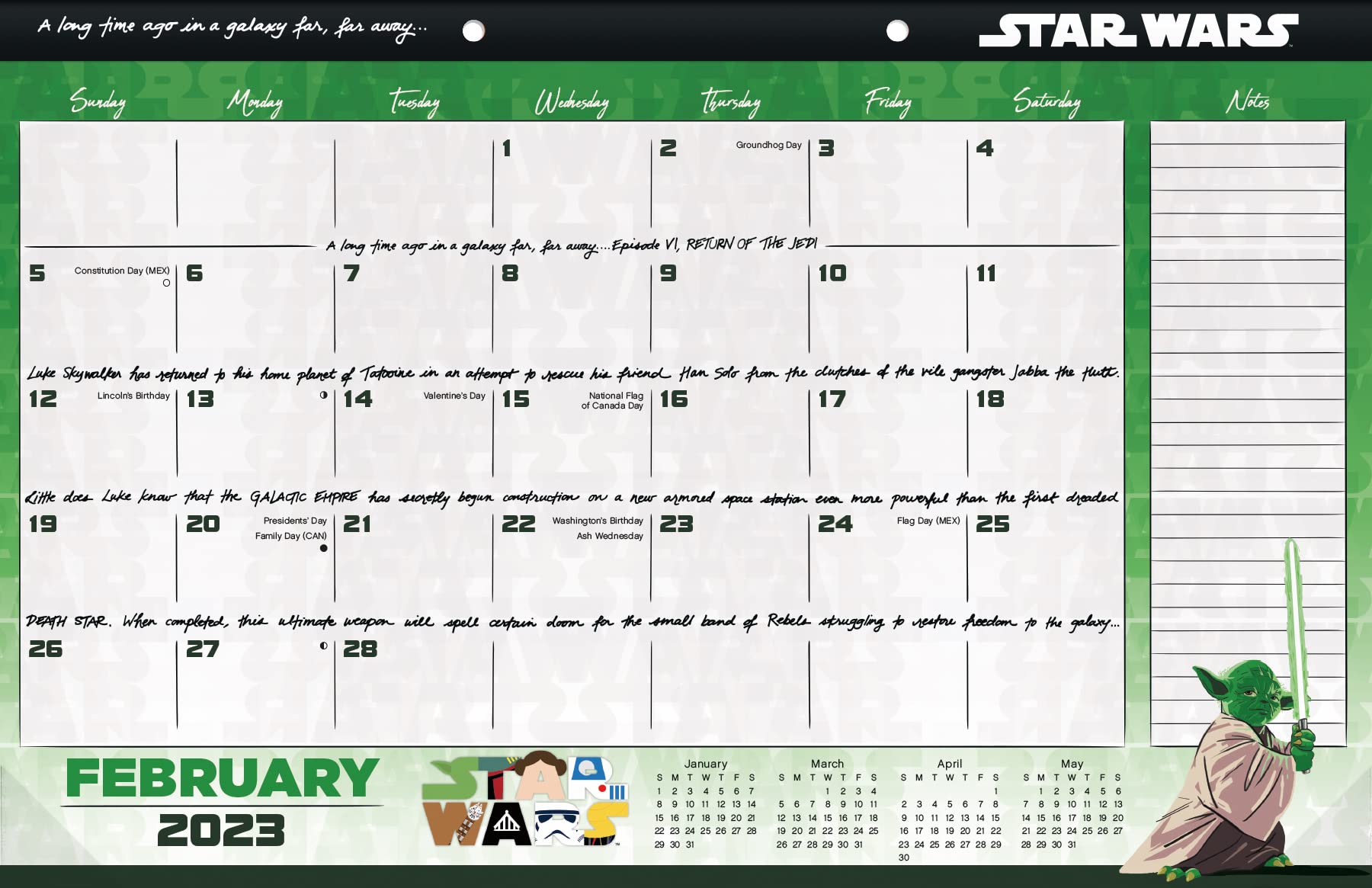 2023 Star Wars: Saga Desk Pad Calendar