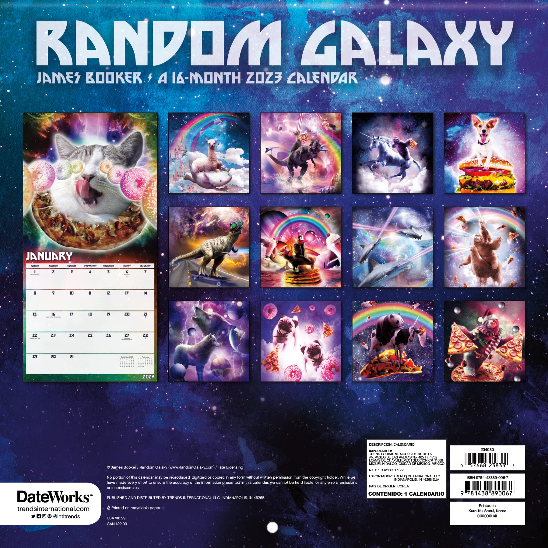 2023 Random Galaxy by James Booker Wall Calendar