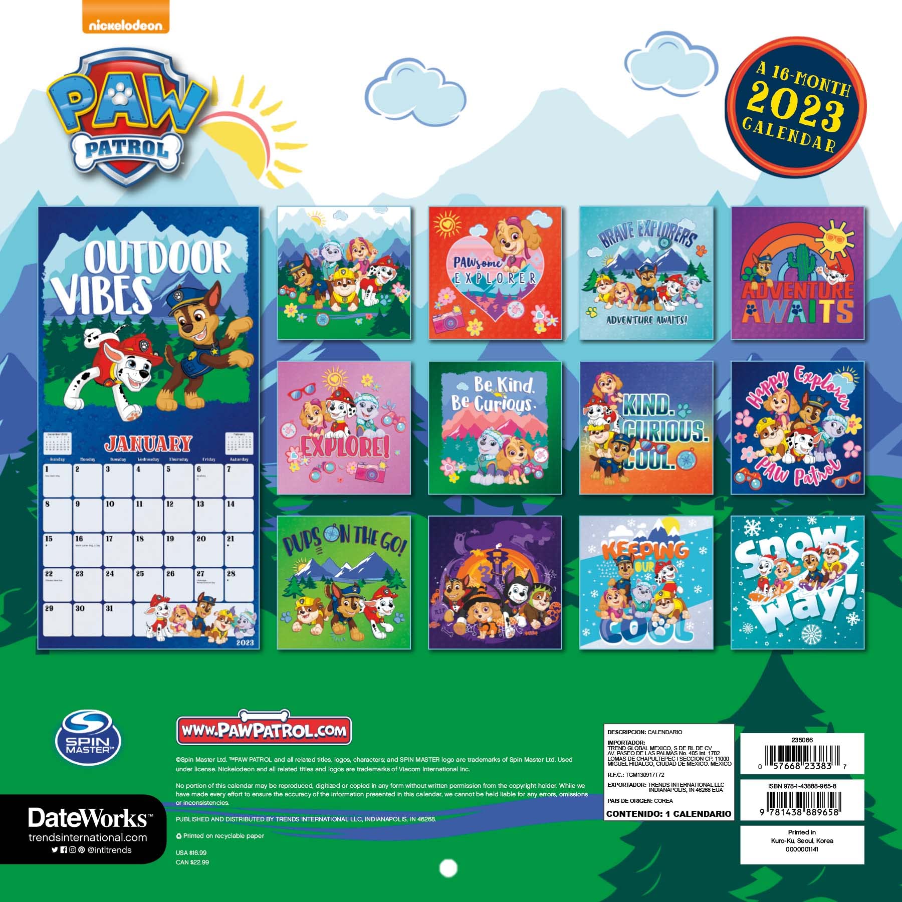 2023 Nickelodeon PAW Patrol Wall Calendar