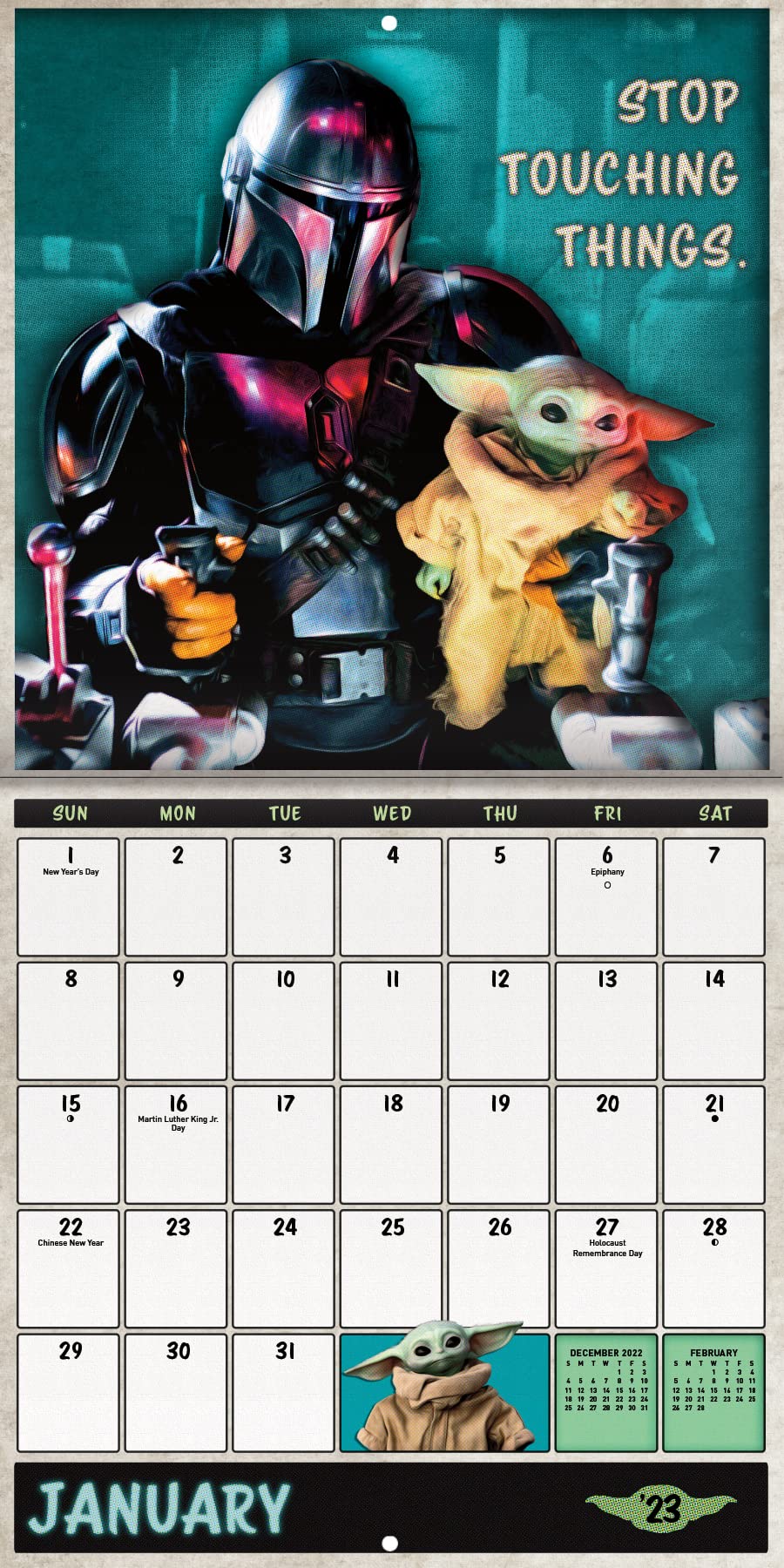 2023 Star Wars: The Mandalorian - The Child Wall Calendar