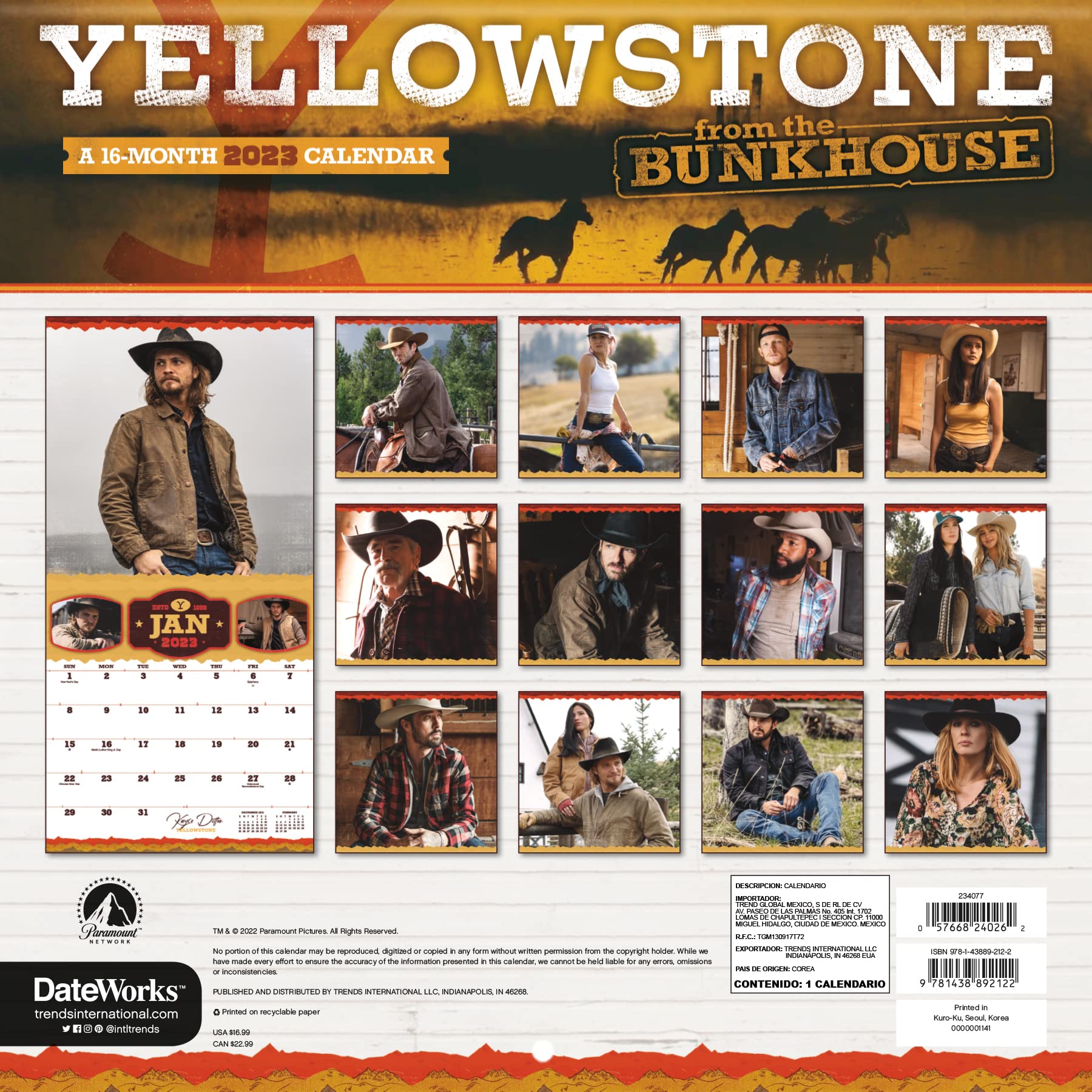 2023 Yellowstone Wall Calendar