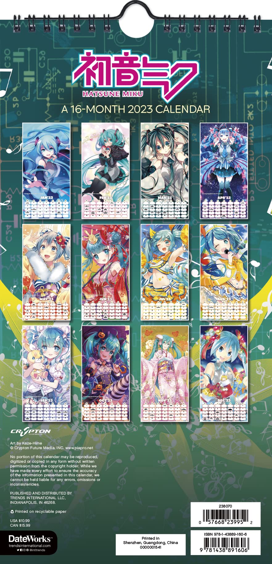 2023 Hatsune Miku Mini Poster Calendar