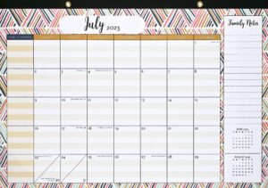 2023-2024 family desk pad and wall calendar - large 17'' x 11'' - runs from july 2023-december 2024 - plus 271 bonus stickers! (desk calendar pad)