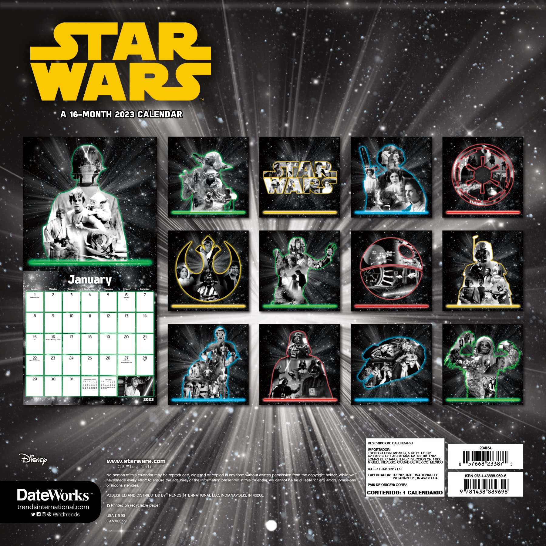 2023 Star Wars: Saga Wall Calendar