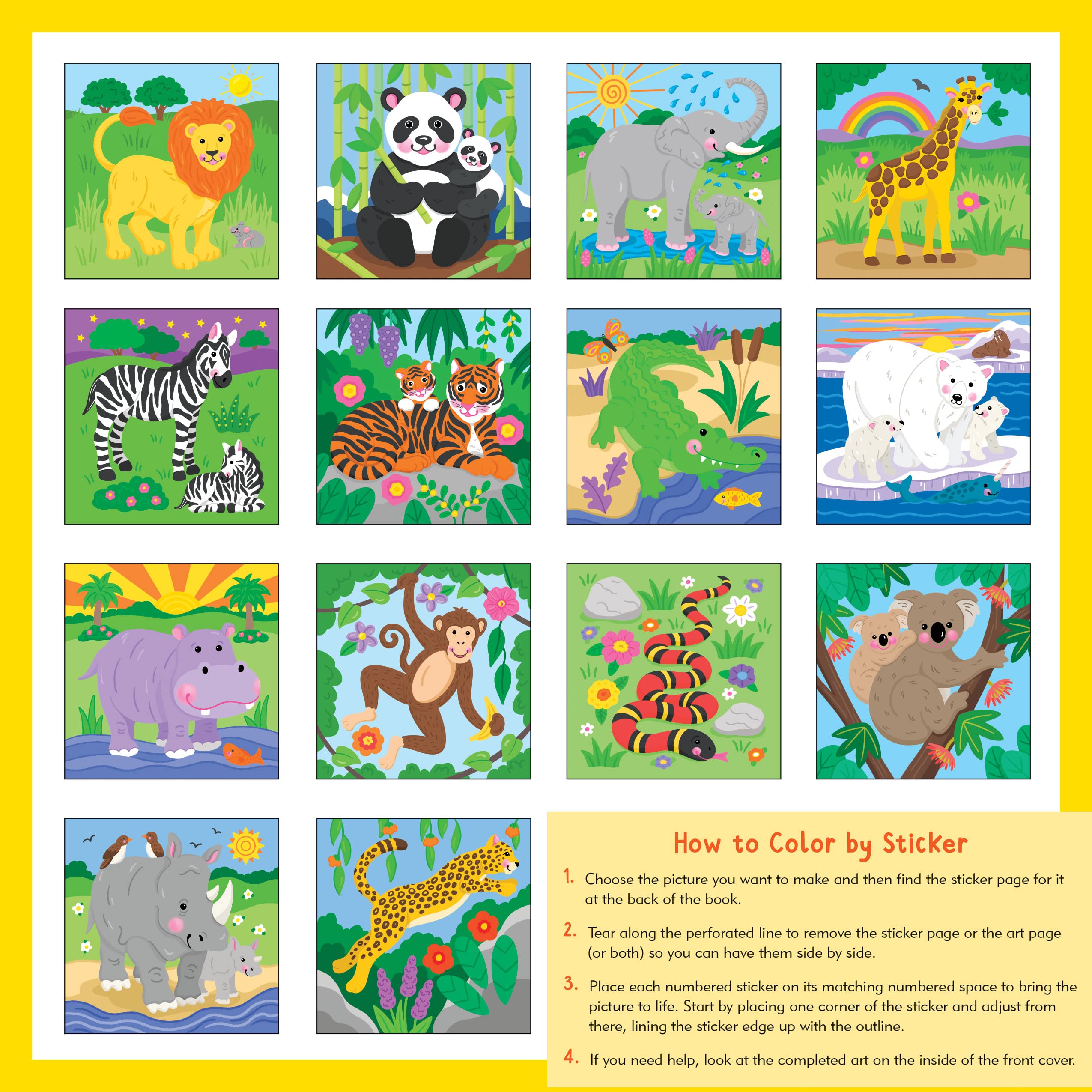 My First Color-by-Sticker Book - Wild Animals