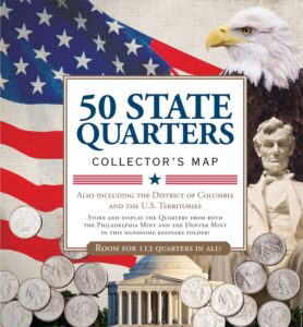 50 state quarters map (includes space for the philadelphia and denver mints!)