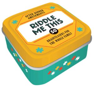 after dinner amusements: riddle me this: 50 brainteasers for the whole family (family friendly trivia card game, portable camping and holiday games)