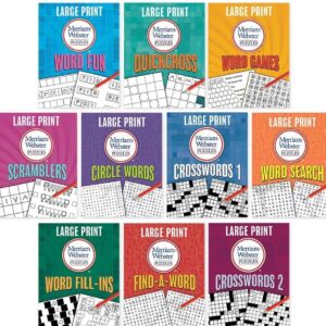 Large Print Merriam-Webster Puzzles 10 Booklet Set (Brain Games Large Print)