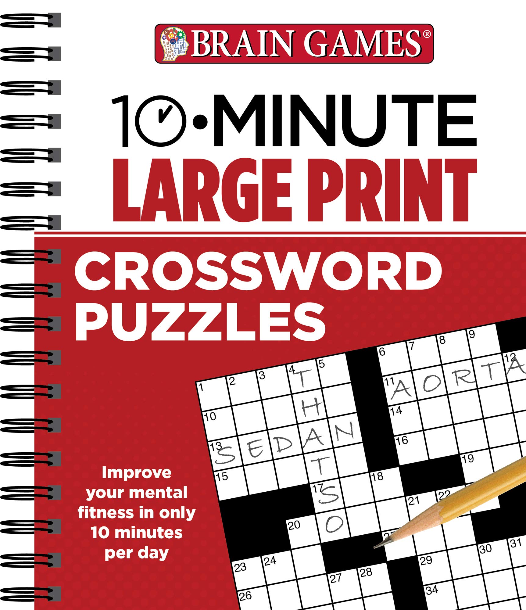 Brain Games - 10 Minute: Large Print Crossword Puzzles (Volume 1)