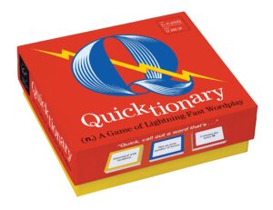 chronicle books quicktionary: a game of lightning-fast wordplay, includes 102 prompt cards; 1 rule book