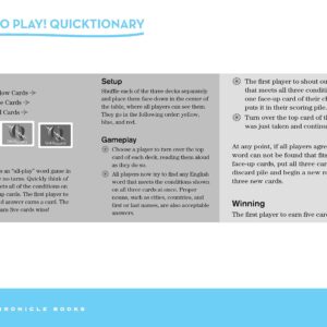 Chronicle Books Quicktionary: A Game of Lightning-Fast Wordplay, Includes 102 prompt cards; 1 rule book