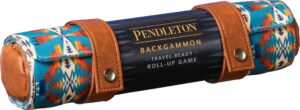 chronicle books pendleton backgammon: travel-ready roll-up game (camping games, gift for outdoor enthusiasts)