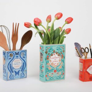 Bibliophile Ceramic Vase: Collected Curiosities illustrated by Jane Mount: (Flower Vase, Desk Vase, Desk Décor)