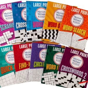 Large Print Merriam-Webster Puzzles 10 Booklet Set (Brain Games Large Print)