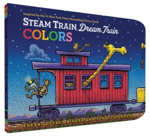 steam train, dream train colors (goodnight, goodnight, construc)