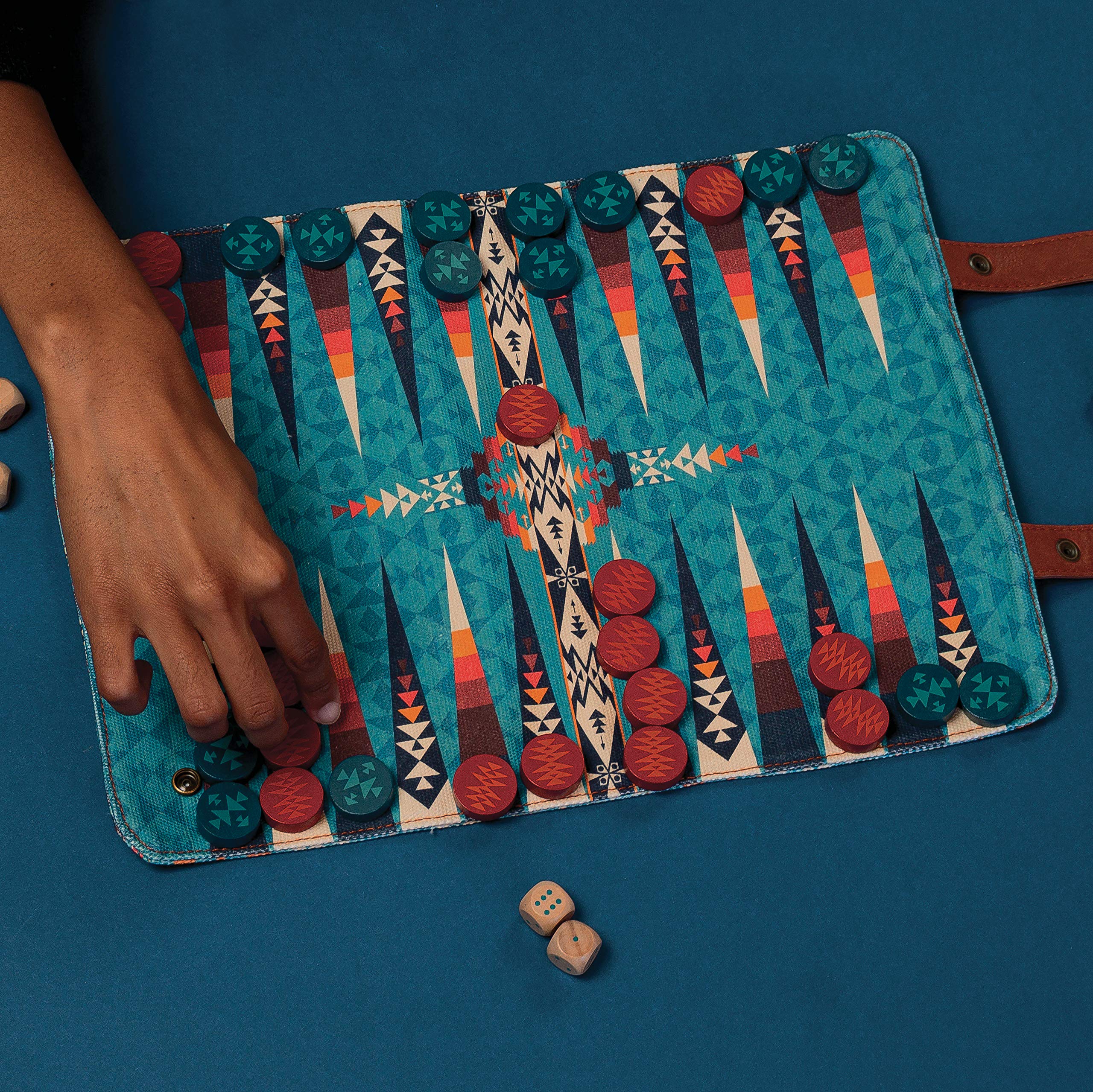 Chronicle Books Pendleton Backgammon: Travel-Ready Roll-Up Game (Camping Games, Gift for Outdoor Enthusiasts)