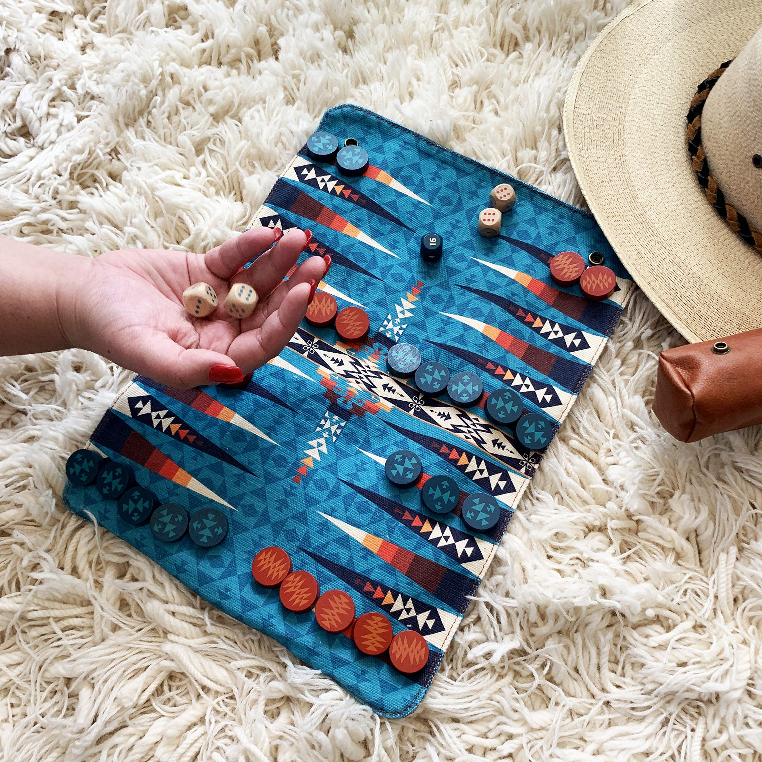 Chronicle Books Pendleton Backgammon: Travel-Ready Roll-Up Game (Camping Games, Gift for Outdoor Enthusiasts)